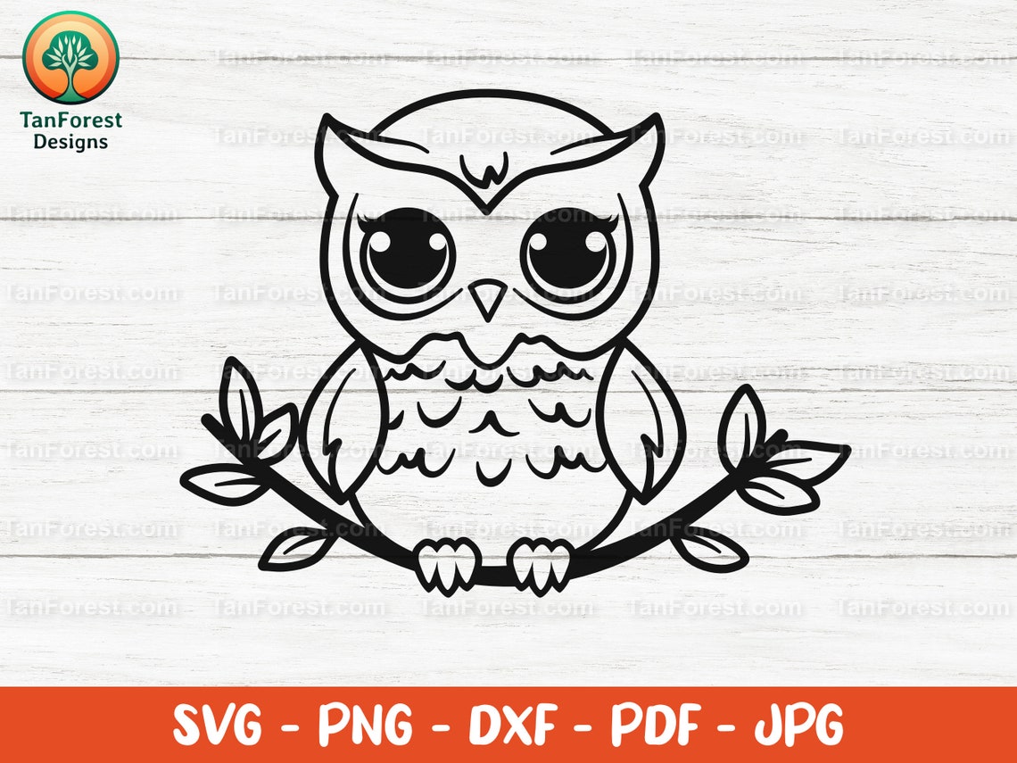 Owl Svg Outline Cut File. Baby Owl Svg Cute Owl Svg. Woodland - Etsy