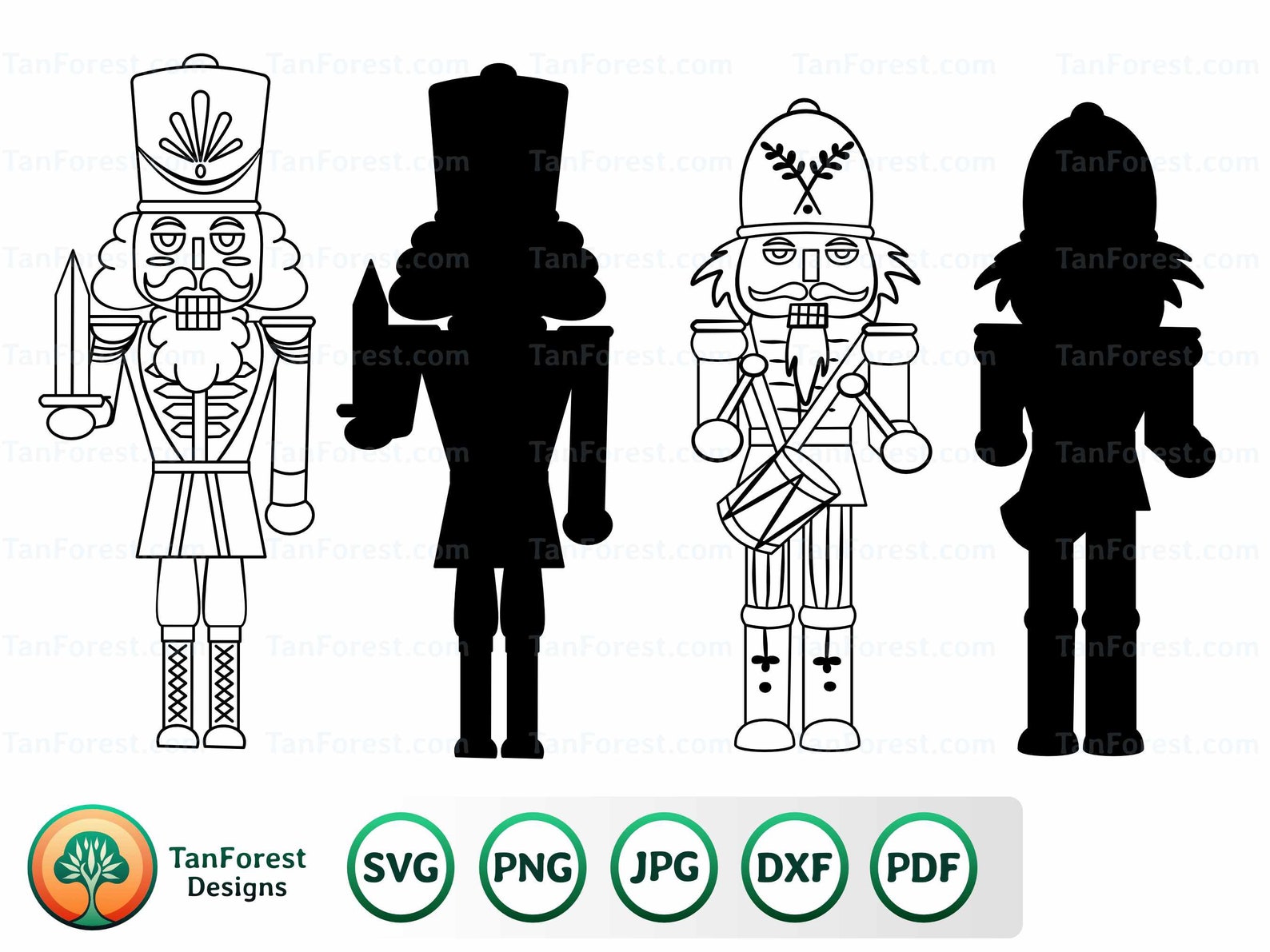 The Nutcracker SVG Outline & Solid Nutcracker Bundle Clipart - Etsy