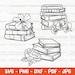 Books SVG Outline, Book Stack Svg, Reading Svg, Book Clipart, Floral ...