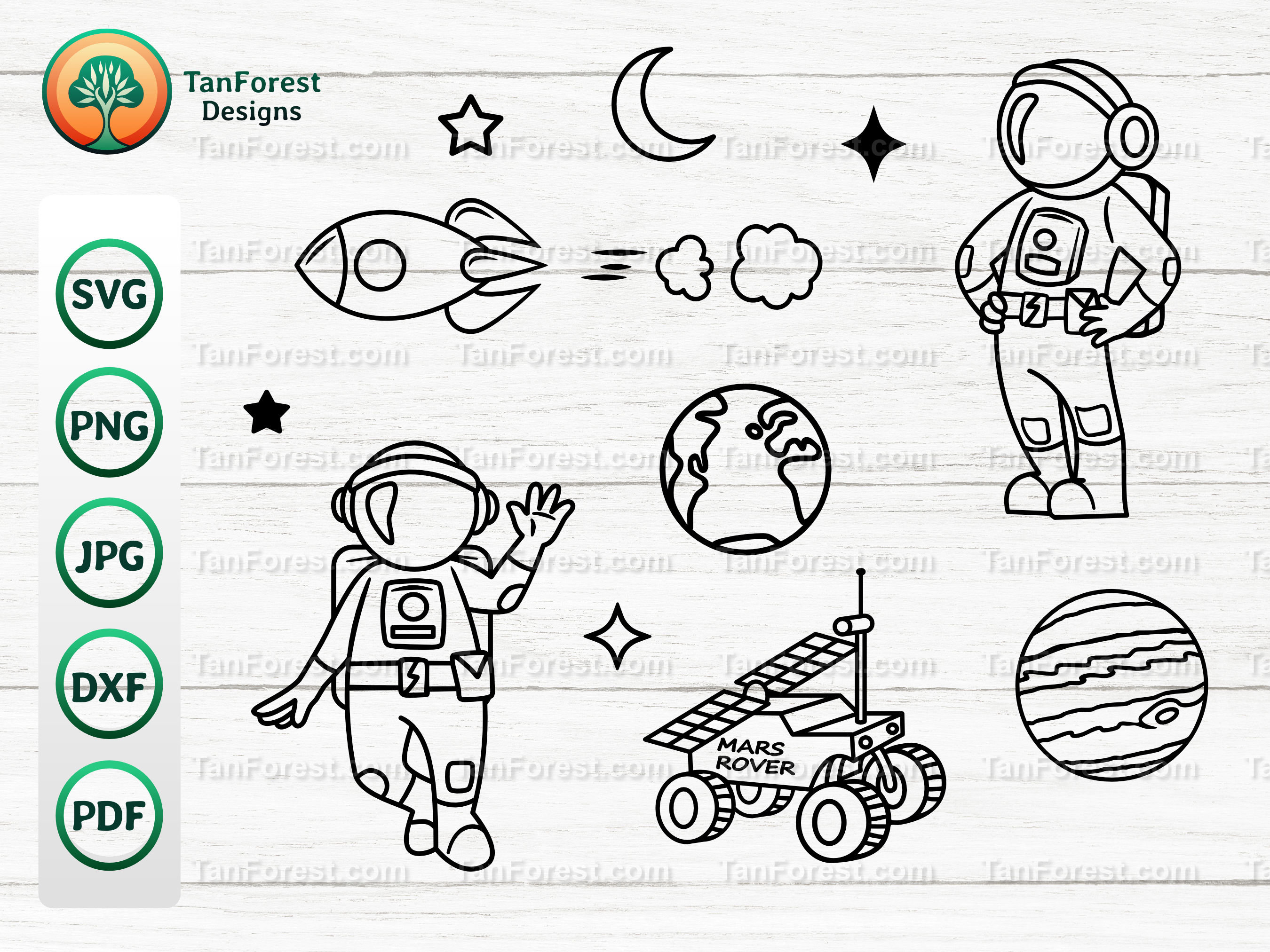 Outer Space SVG Bundle Cut Files. Galaxy Planets Rocket - Etsy