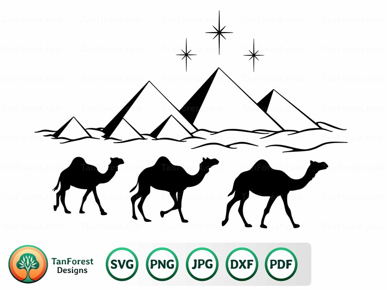 Pyramids of Giza Svg Set of 2 Egyptian Landscapes Svg - Etsy