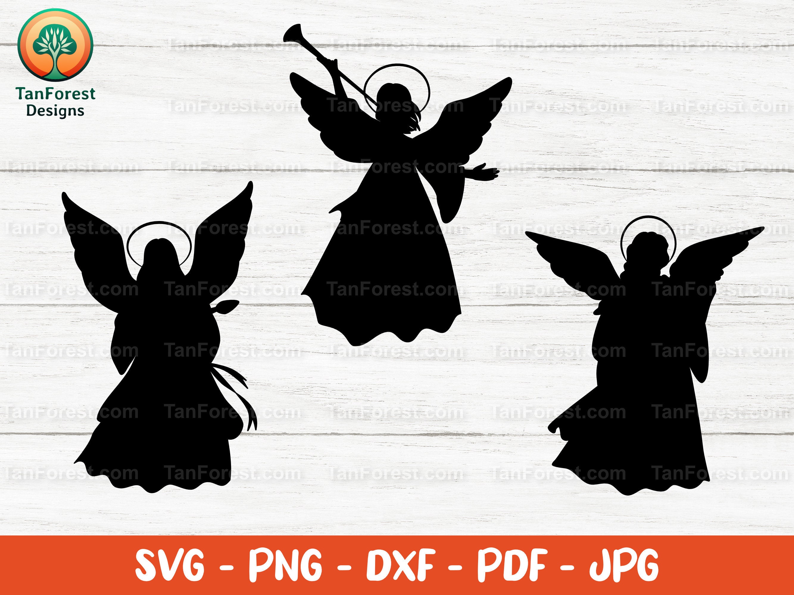 3 Angels Svg Solid and Outline, Hand Drawn Angel, Angelic Choir ...