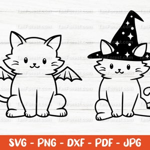 Halloween Cat SVG – Cute Hand‑drawn Cat Costume Clipart for Cricut ...