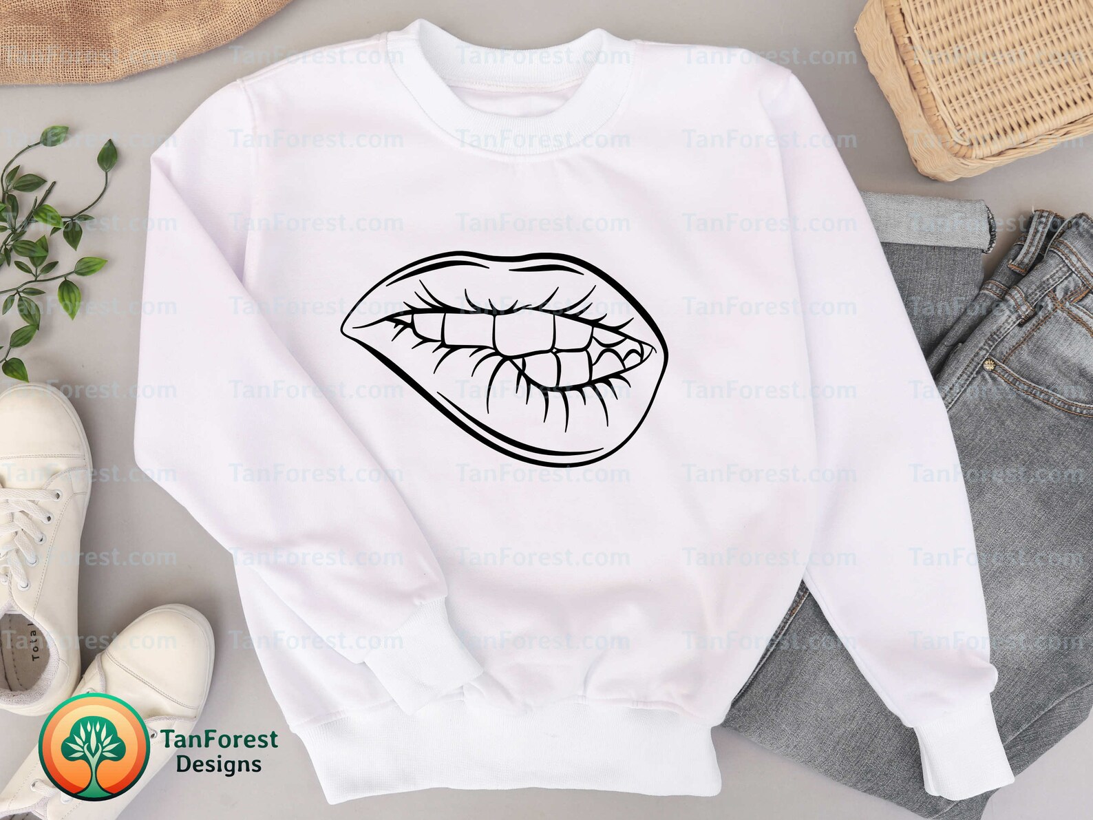 Lips Outline SVG, Biting Lips Svg, Mouth With Strawberry Svg, Kiss Svg ...