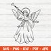 3 Angels Svg Solid and Outline, Hand Drawn Angel, Angelic Choir ...