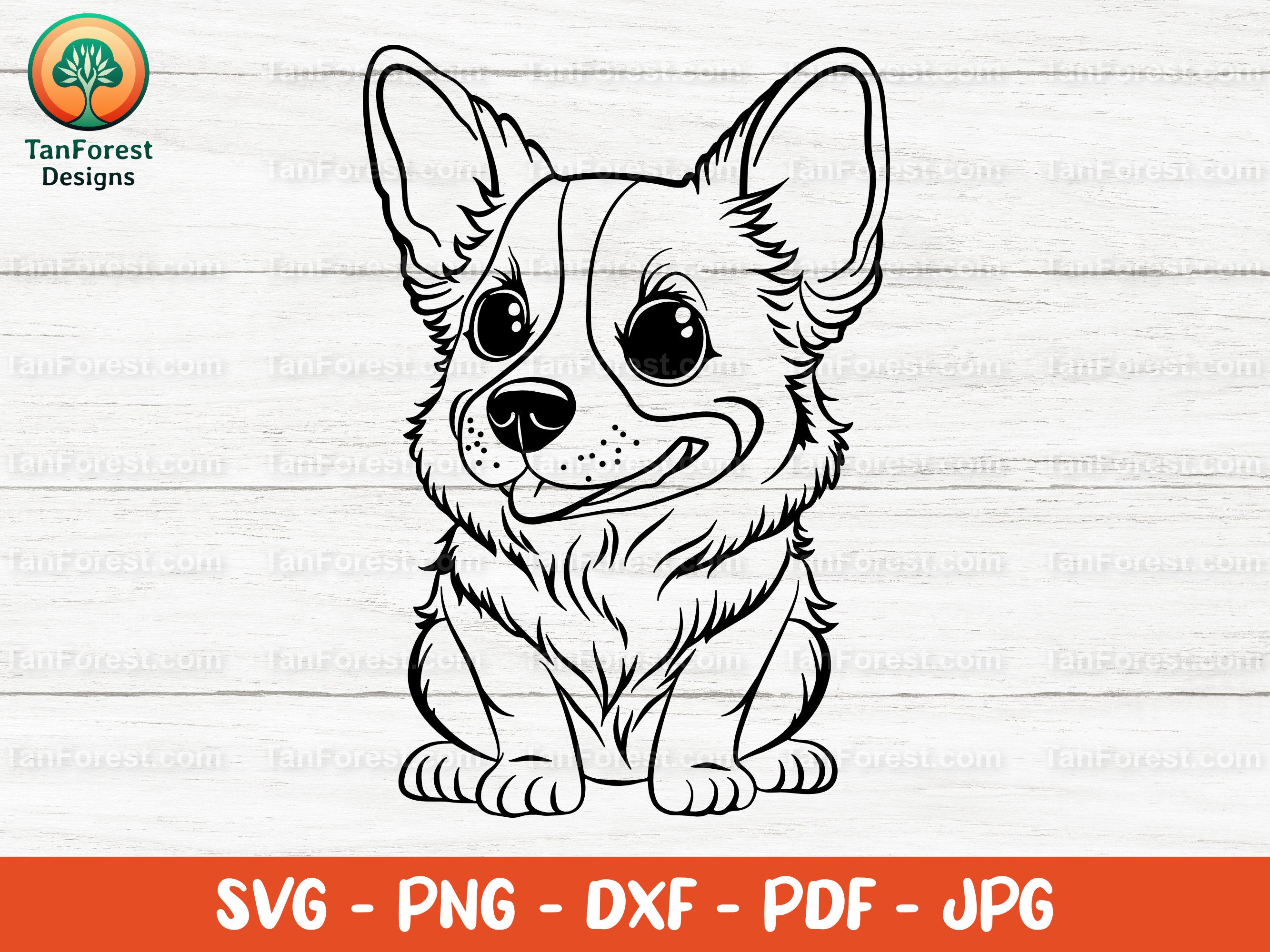 Corgi SVG Outline Cut File, Corgi Clipart, Corgi Vector, Cute Dog Svg ...