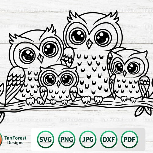 Owl Svg Outline Cut File. Baby Owl Svg Cute Owl Svg. Woodland - Etsy