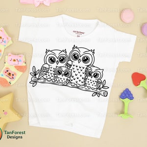 Cute Owl Family SVG Outline Cut File. Baby Owl Svg, Owl Clipart ...