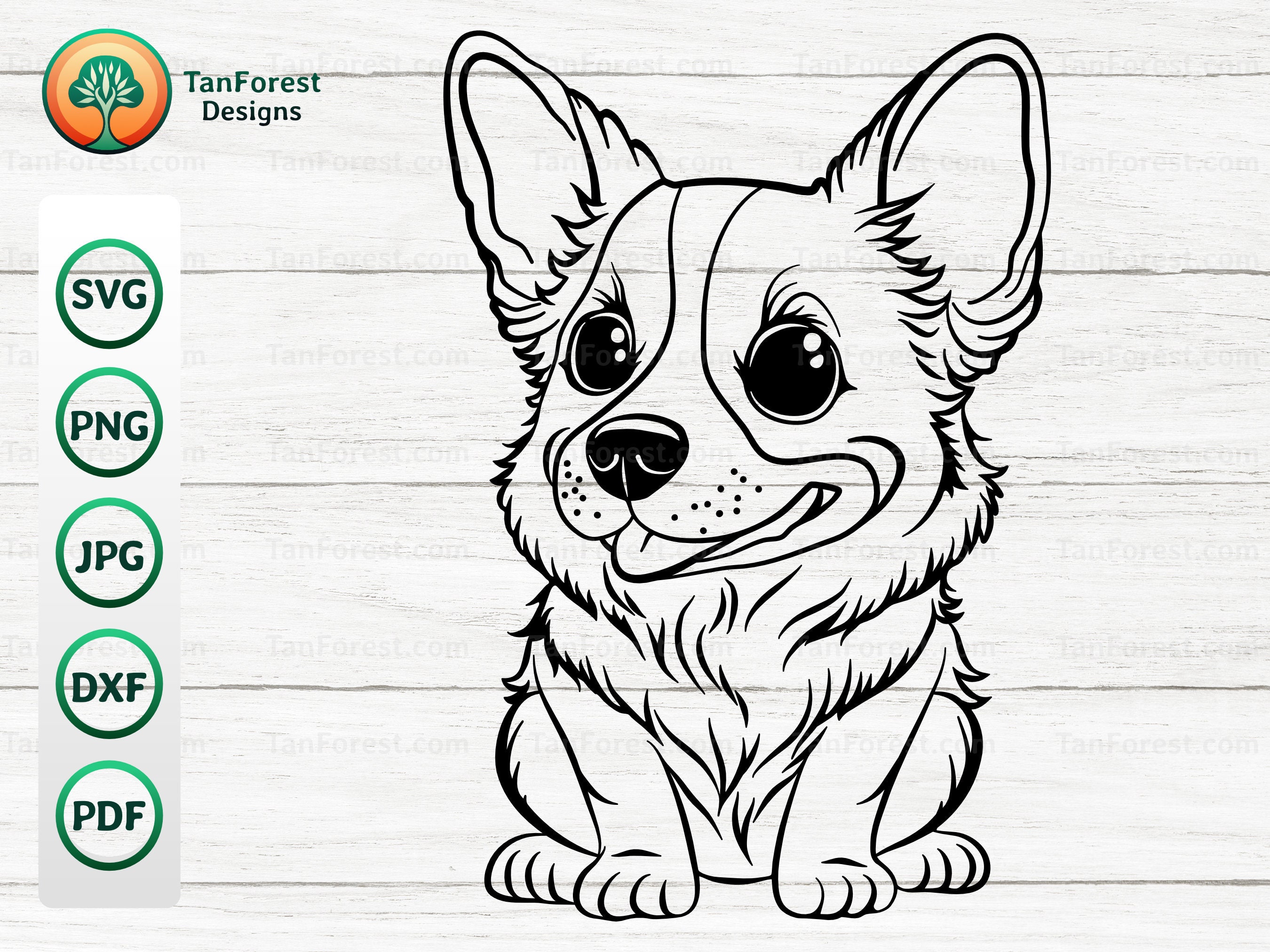 Corgi SVG Outline Cut File Corgi Clipart Corgi Vector Cute - Etsy UK