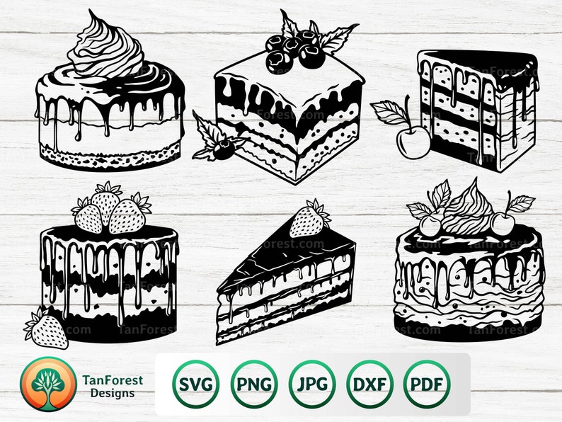 Cake SVG Bundle Baking Svg Cake Clipart Cake Slice Svg - Etsy