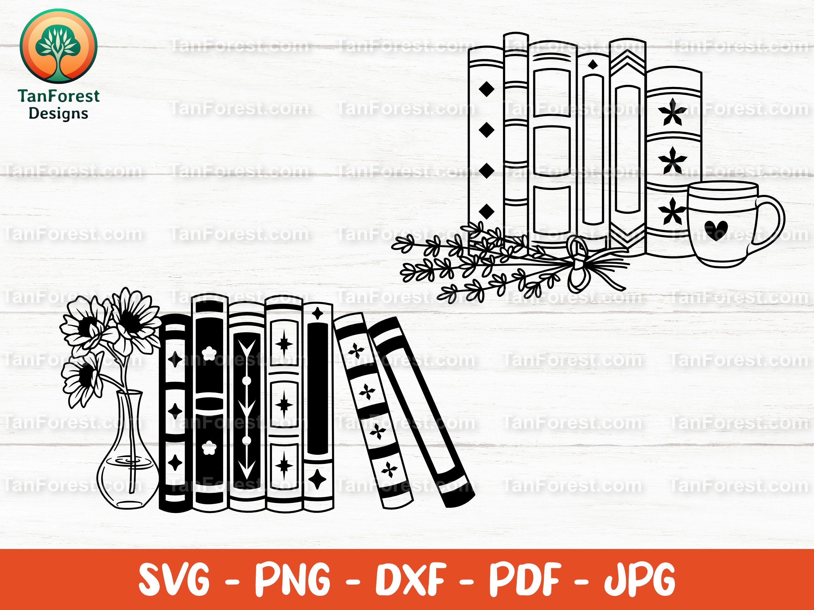 Books SVG Book Stack Svg Reading Svg Book Clipart Floral - Etsy Canada