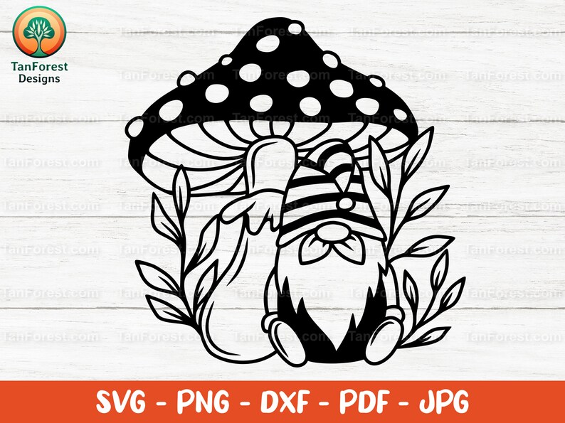 Fall Gnome SVG Outline. Autumn Mushroom Svg. Fungus Svg. Kids Shirt Svg ...