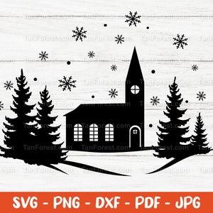 Winter Scene Svg Christmas Scene Svg Snowy Scenery Svg - Etsy UK