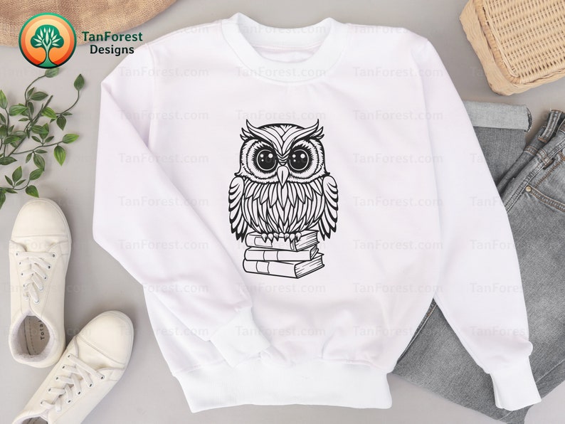 Owl Svg Bird Svg Outline Svg Cute Owl on Books Svg Owl - Etsy Australia