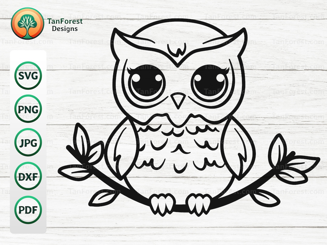 Owl Svg Outline Cut File. Baby Owl Svg Cute Owl Svg. Woodland - Etsy