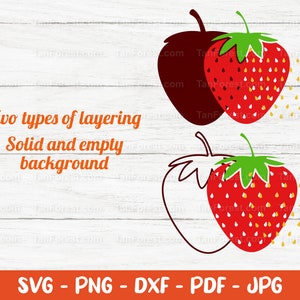 Strawberry SVG and Sliced Strawberry SVG Layered and Outline ...