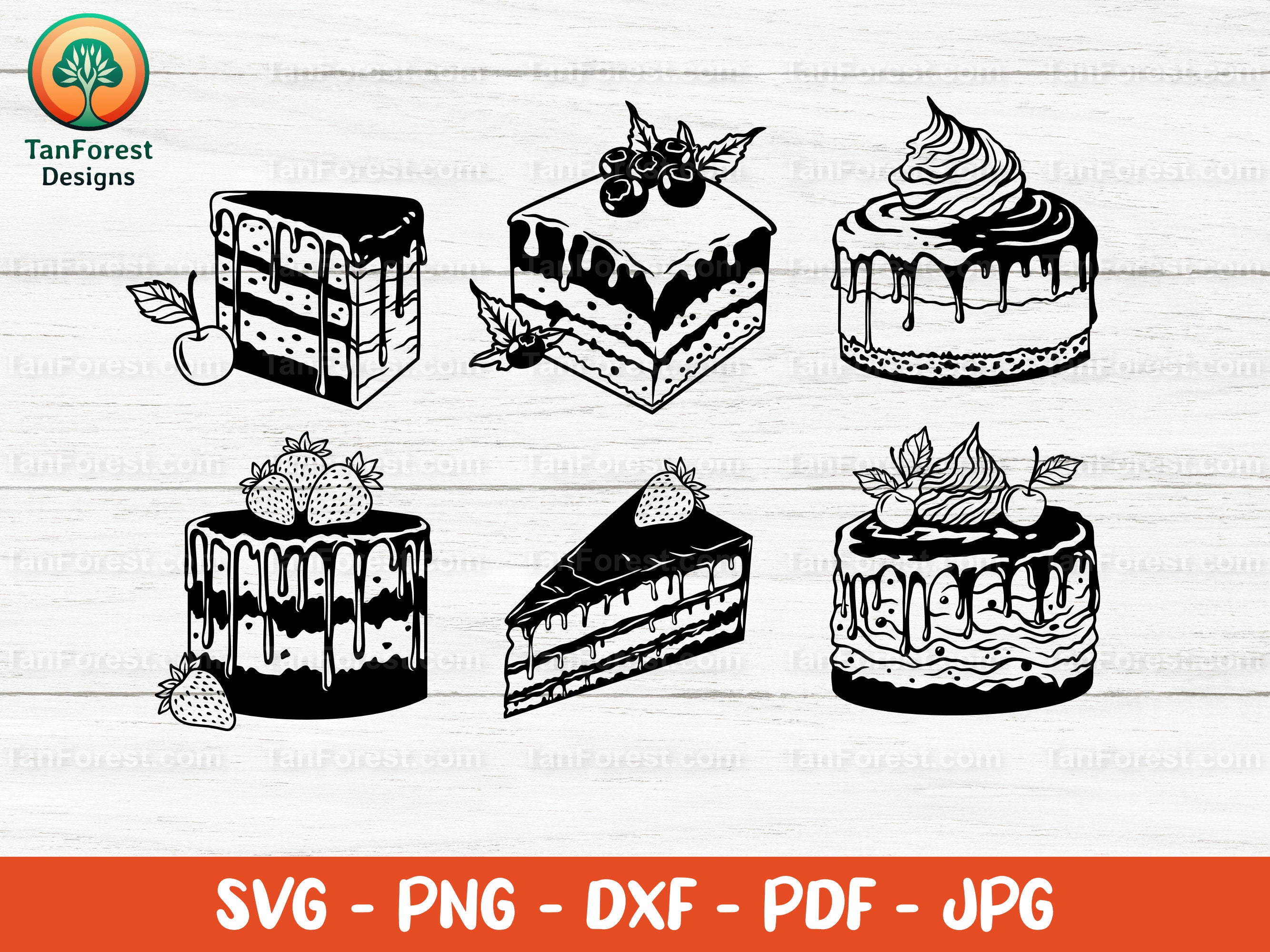 Cake SVG Bundle, Baking Svg, Cake Clipart, Cake Slice Svg, Dessert Svg ...