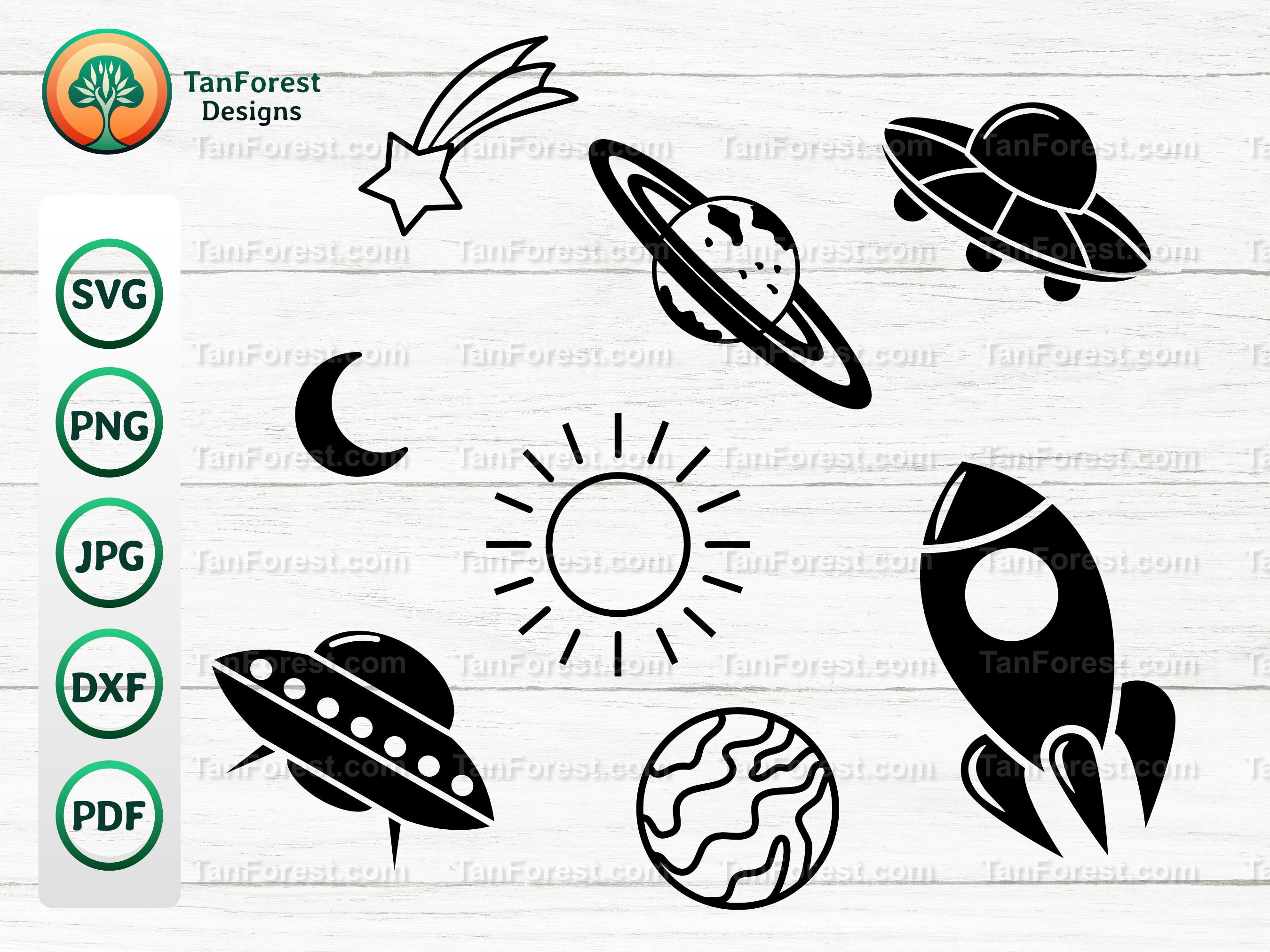 Outer Space SVG Bundle Cut Files. Galaxy Planets Rocket - Etsy