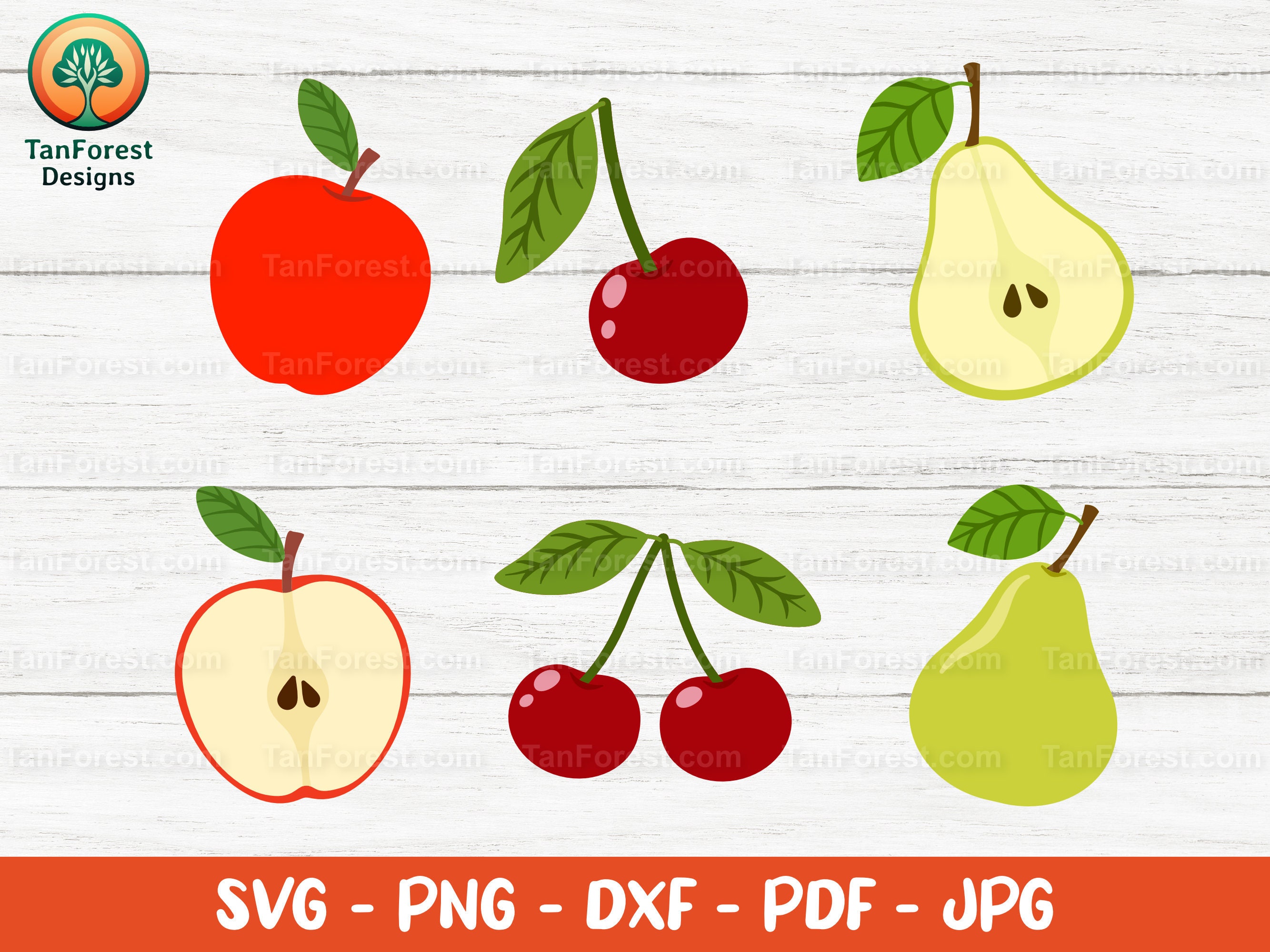 Fruit SVG Bundle, Layered, Cut Files. Fruit Clipart, Apple, Pear ...