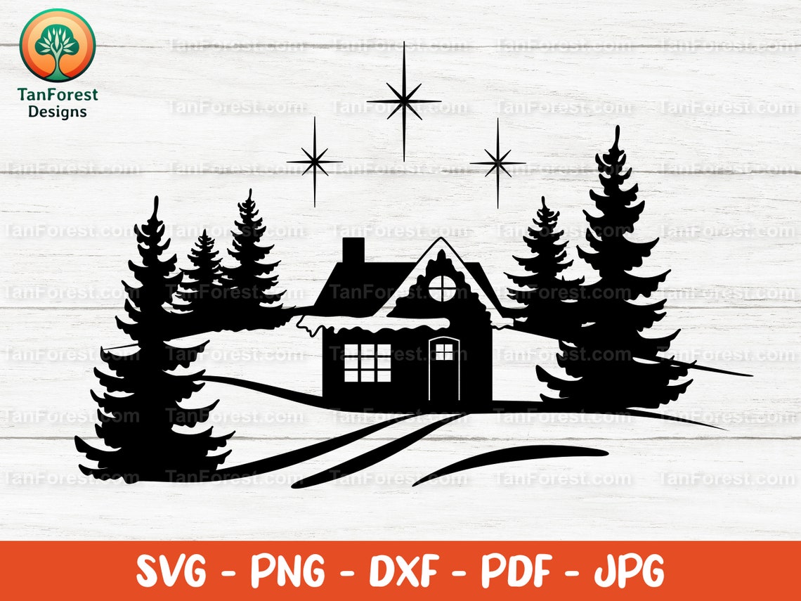 Winter Scene Svg, Christmas Scene Svg, Snowy Scenery Svg, Winter Shirt ...