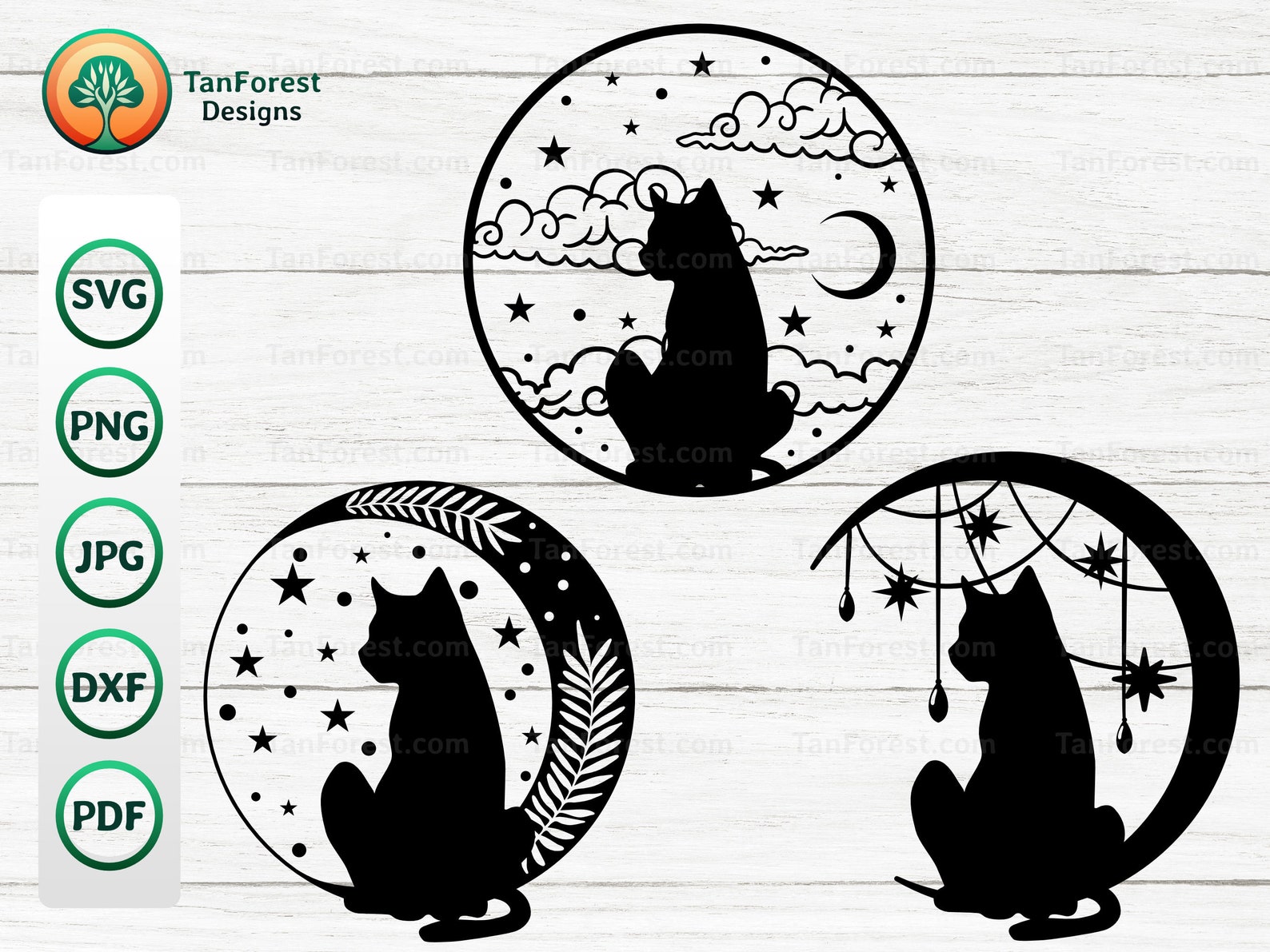 Moon Cat Svg Celestial Cat Svg Silhouette Cat Moon Svg - Etsy
