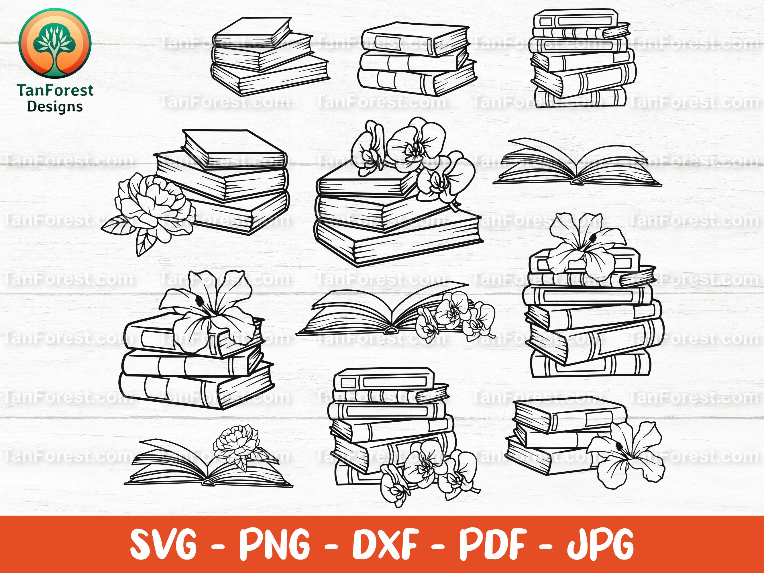Libros SVG esquema, Pila de libros svg, Lectura svg, Libro Clipart ...