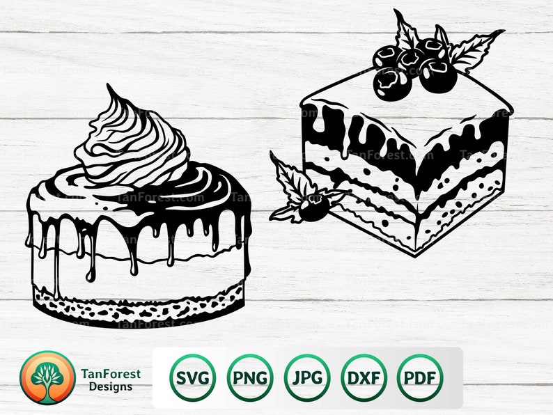 Cake SVG Bundle Baking Svg Cake Clipart Cake Slice Svg - Etsy