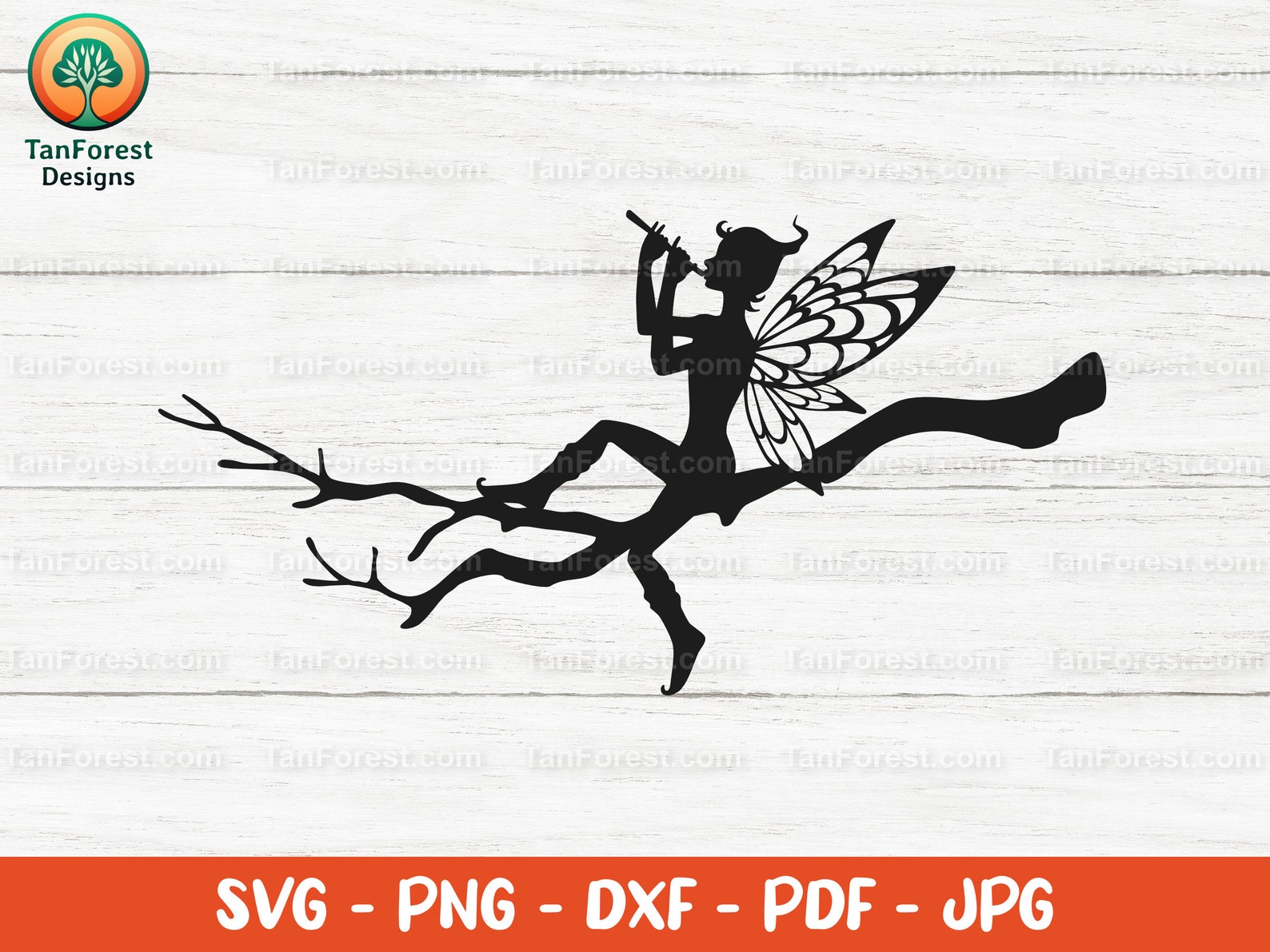Fairy SVG Cut File. A Fairy Sitting on a Tree Branch. Fairy Clipart ...