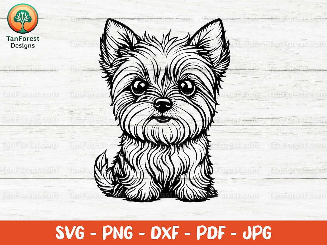 Yorkshire Terrier Svg Outline. Yorkie Svg, Cute Yorkie, Kawaii Dog ...