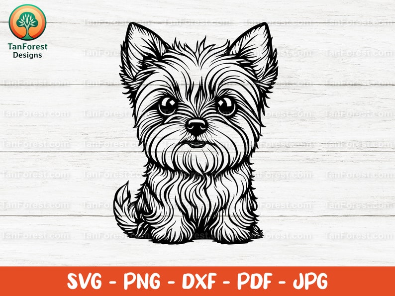 Yorkshire Terrier Svg Outline. Yorkie Svg Cute Yorkie Kawaii - Etsy UK