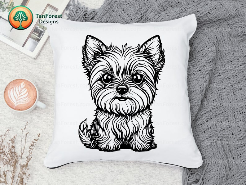 Yorkshire Terrier Svg Outline. Yorkie Svg Cute Yorkie Kawaii - Etsy UK
