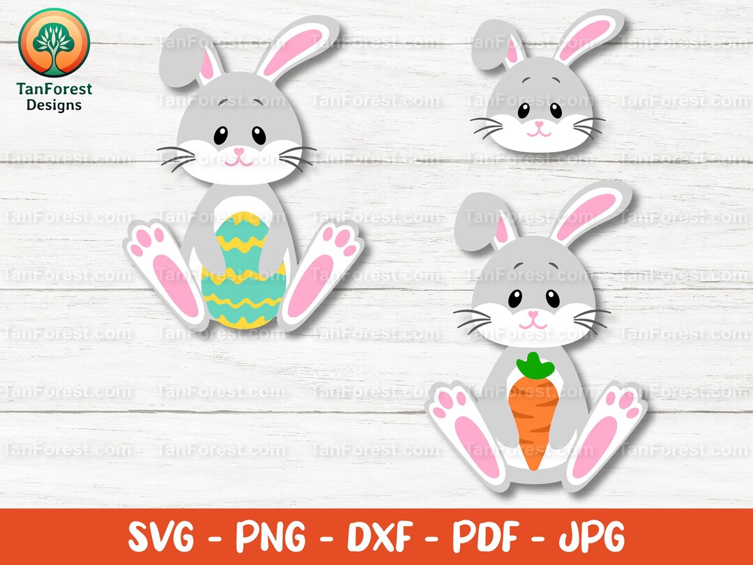 Easter Bunny Svg Layered, Bunny Svg, Easter Svg, Easter Bunny Clipart ...