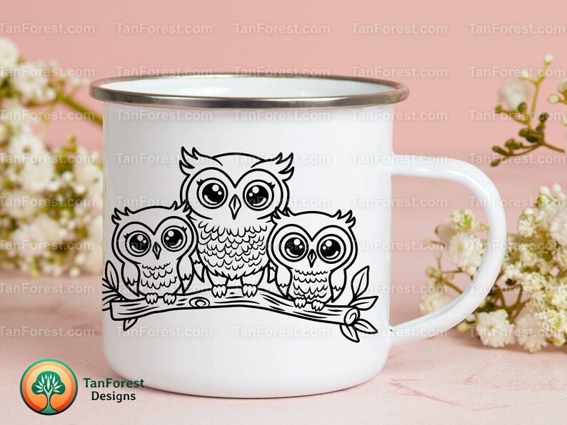Cute Owl Family SVG Outline Cut File. Baby Owl Svg Cute Owl - Etsy