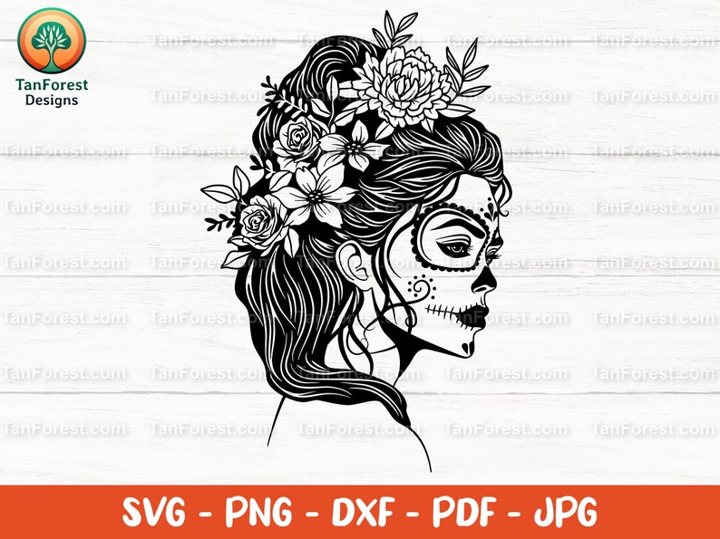 Catrina Svg, Sugar Skull Svg, Lady Dead Svg, La Muerte Svg, Lady Skull ...