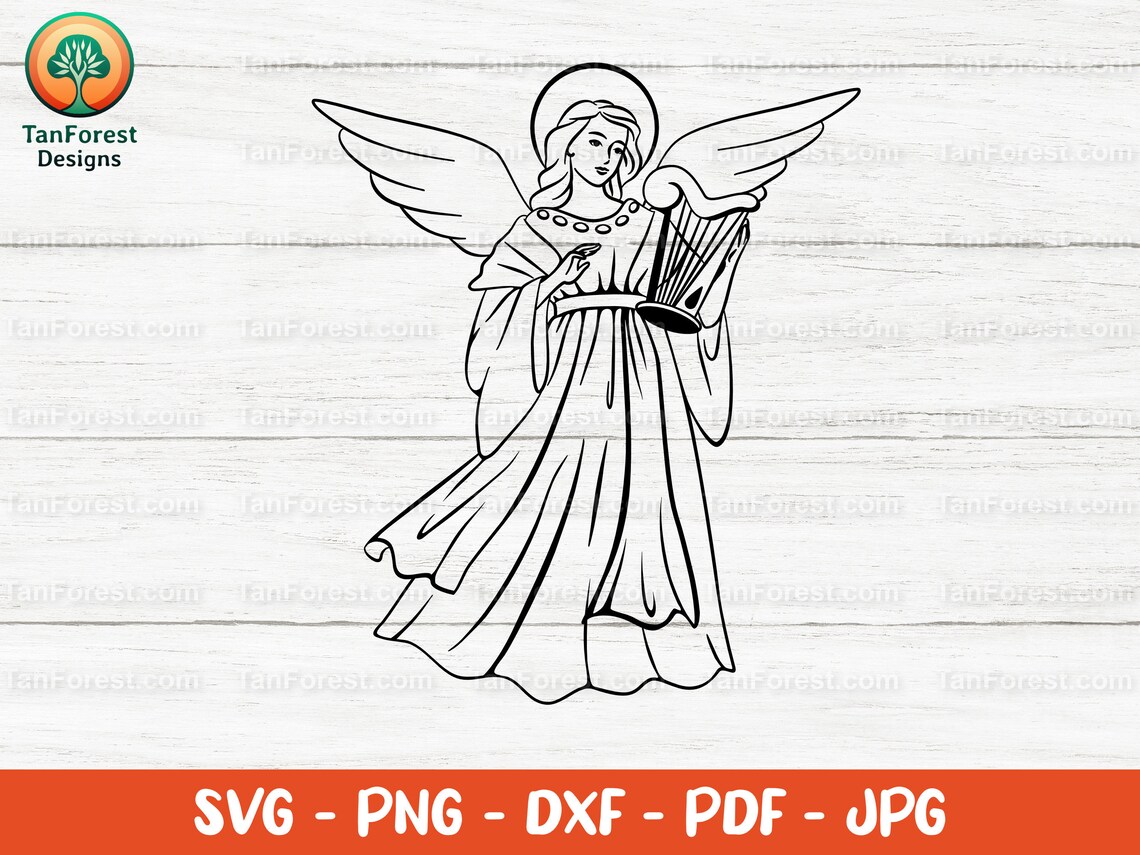3 Angels Svg Solid and Outline Hand Drawn Angel Angelic - Etsy UK