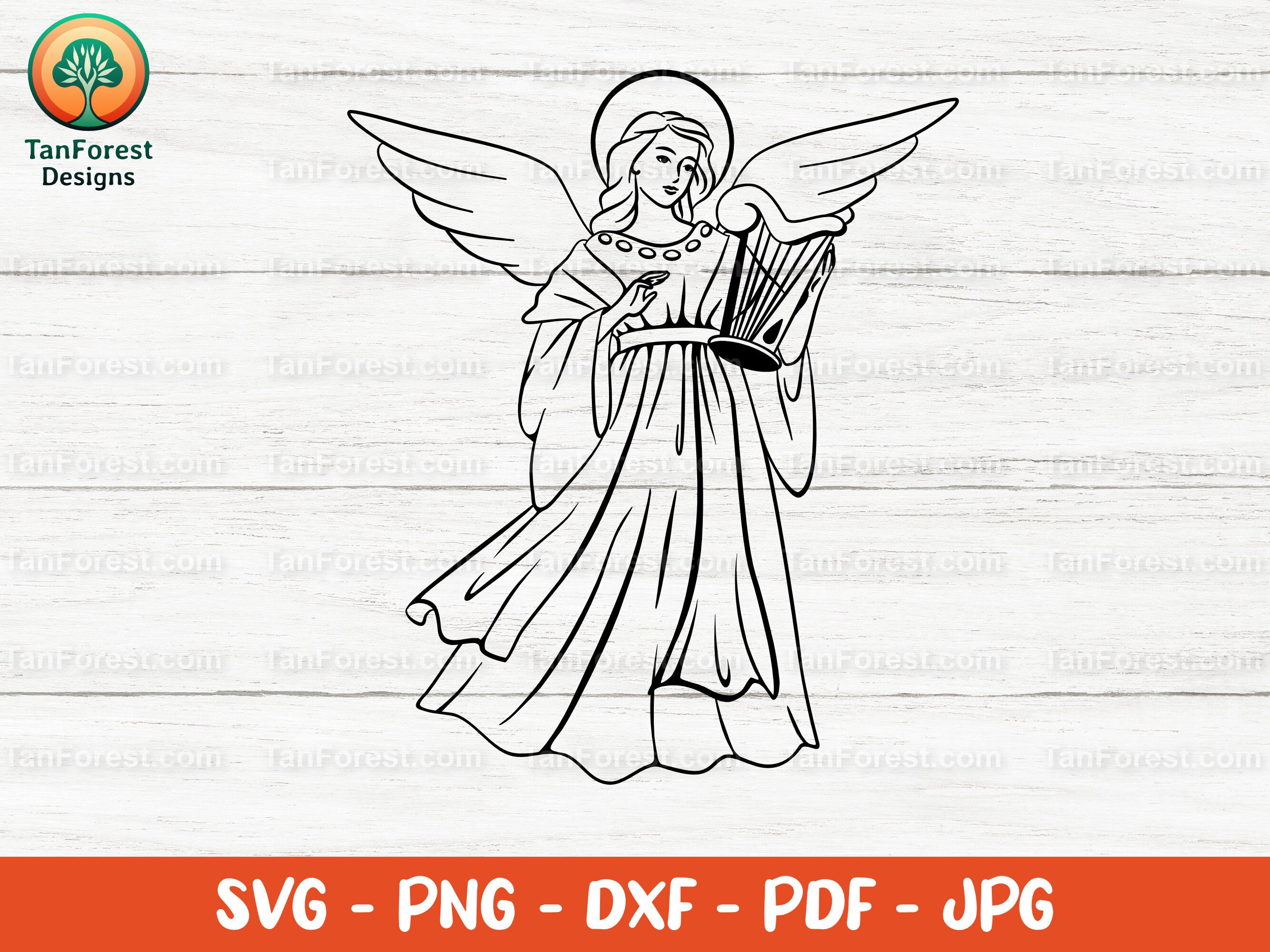 3 Angels Svg Solid and Outline, Hand Drawn Angel, Angelic Choir ...