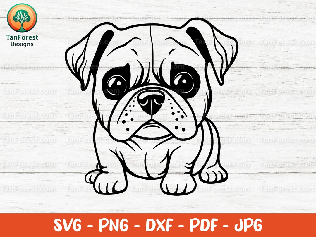 Bulldog Svg Cut File, Bulldog Puppy Svg, English Bulldog Svg, Puppy Svg ...