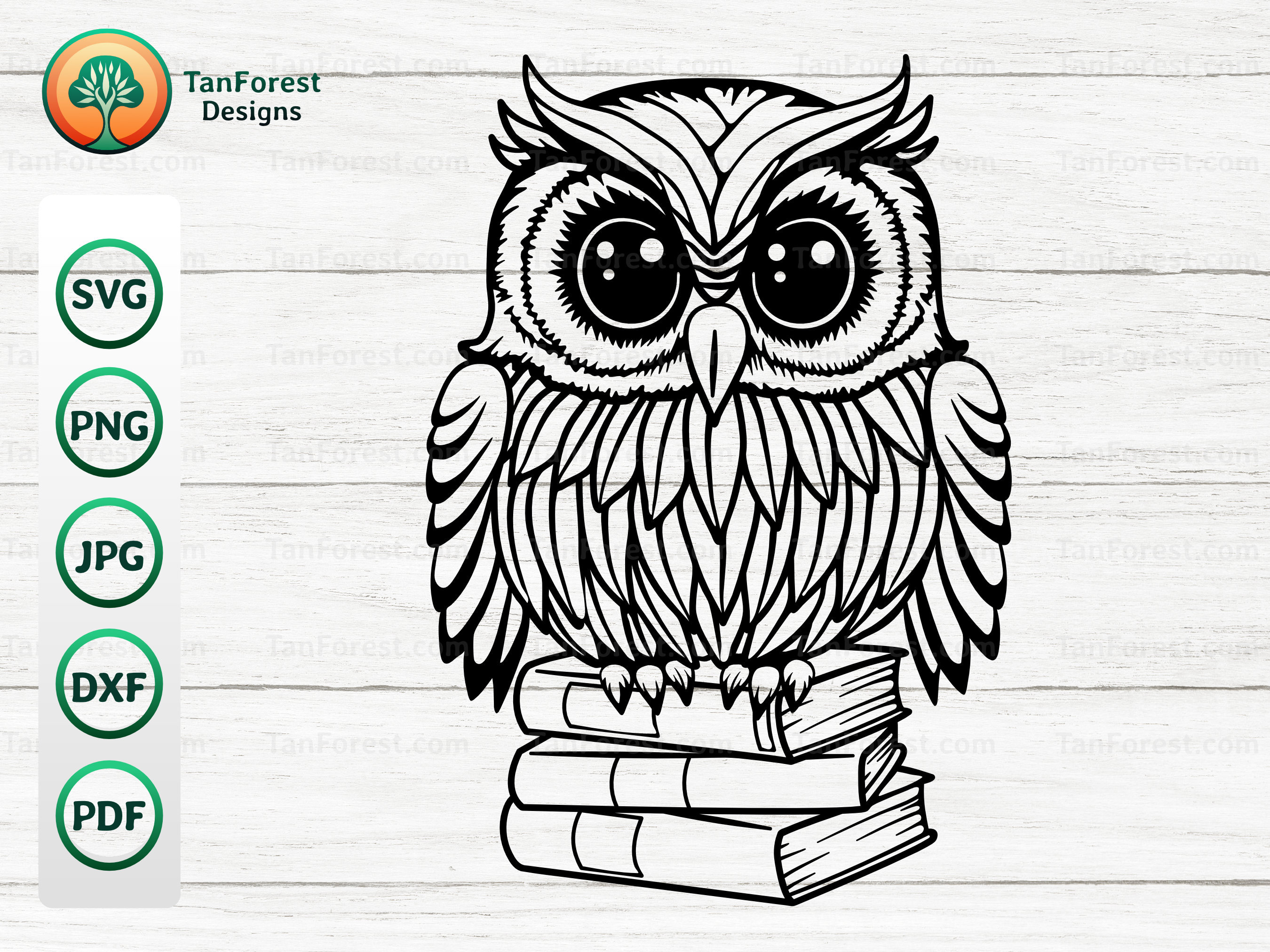 Owl Svg Bird Svg Outline Svg Cute Owl on Books Svg Owl - Etsy UK
