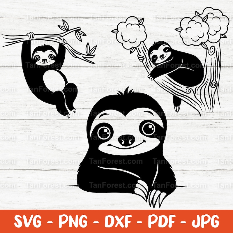 Sloth Svg - Etsy