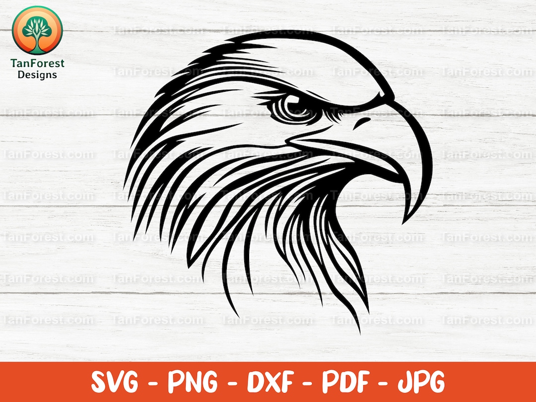 Eagle SVG Outline, Eagle Head Svg, Eagle Face Svg, Eagle Clipart, Bird ...