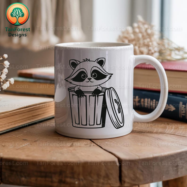 Raccoon in Trash Can SVG | Mischievous Clipart (digital Download) - Etsy