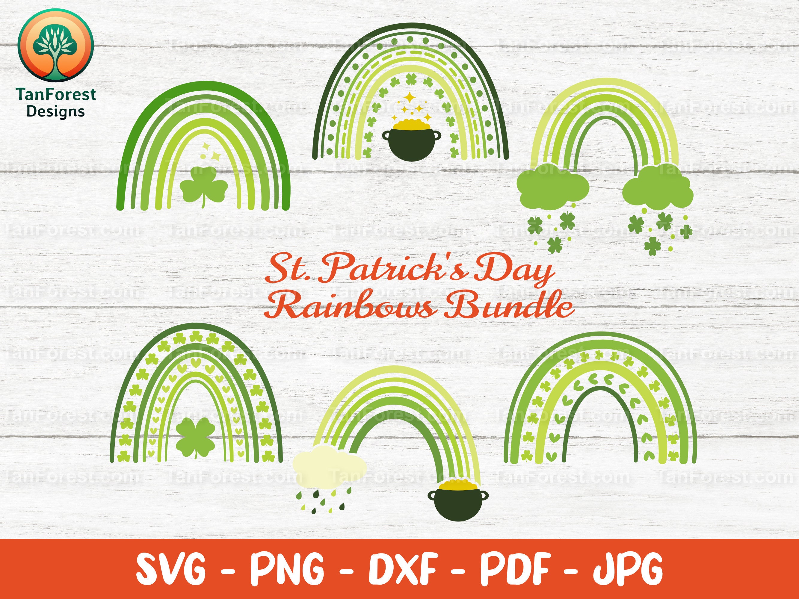 St Patricks Day Rainbow Svg Bundle Layered. St Patricks Clipart. Irish ...