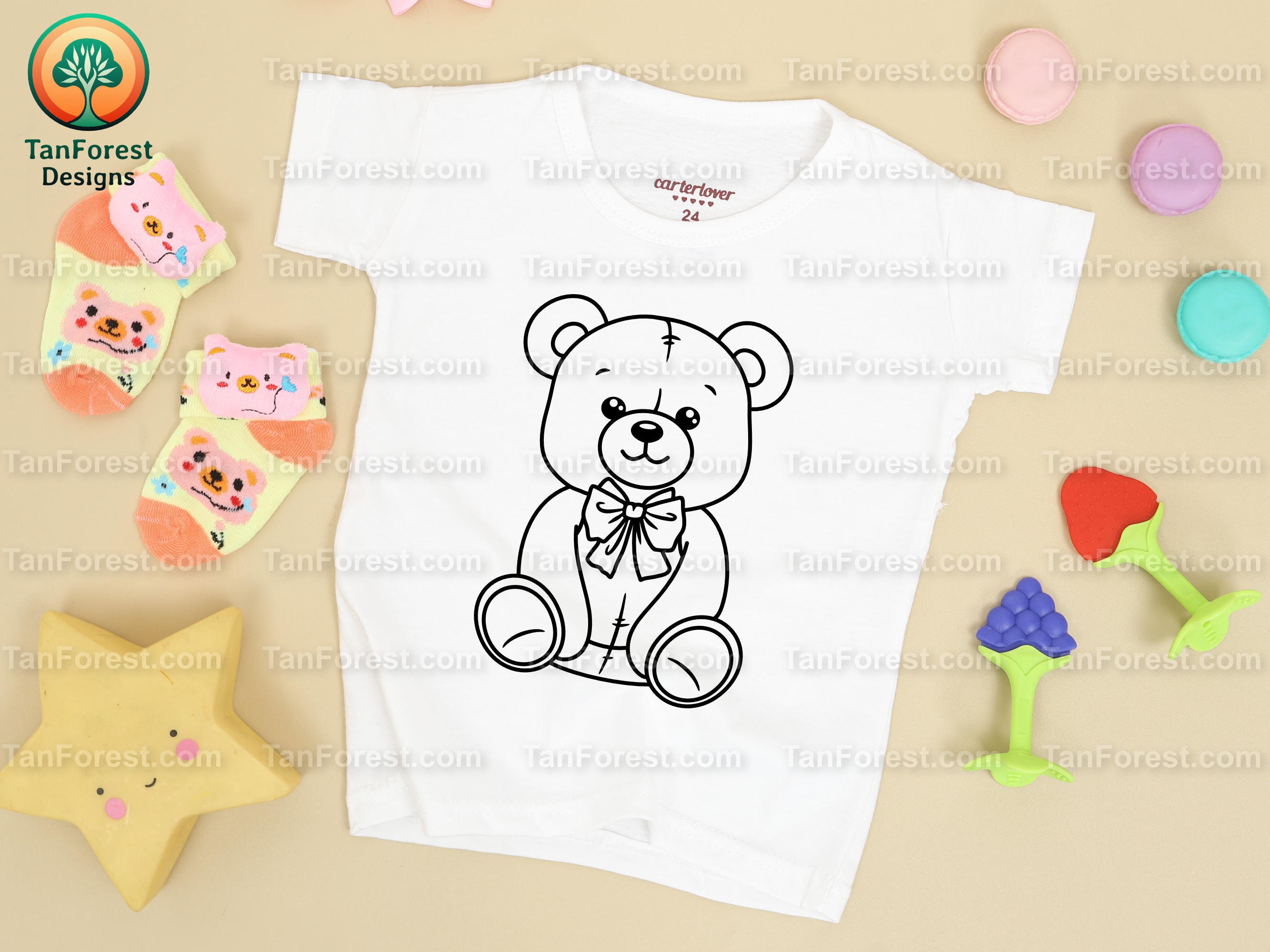 Teddy Bear SVG PNG DXF Outline Design. Cut Files for or Cricut ...