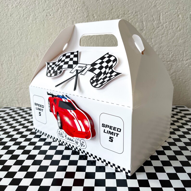 Two Fast Race Car Gable Box Race Car Birthday Party Favors - Etsy