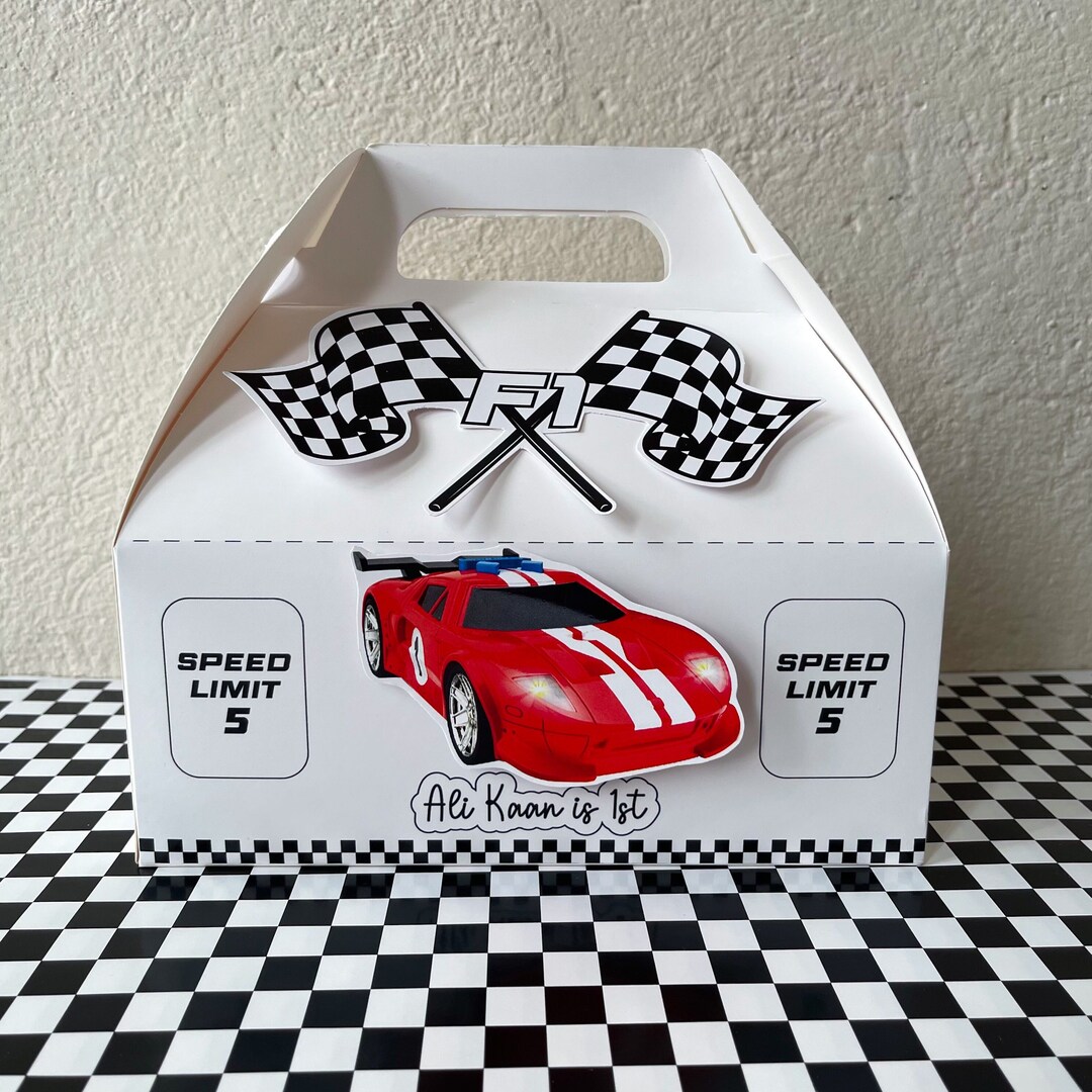 Two Fast Race Car Gable Box Race Car Birthday Party Favors - Etsy