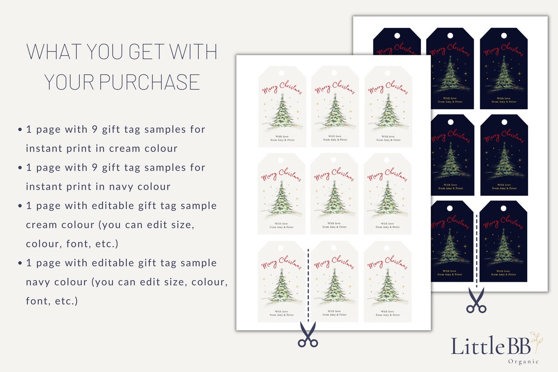 Editable Instant Download and Printable Christmas Gift Tags - Etsy