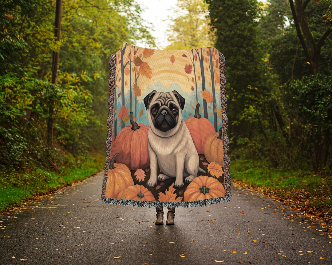 Pug Blanket, Pug, Frenchie, Pug Fall Decor, Gift for Pug Mom, Pug Mom ...