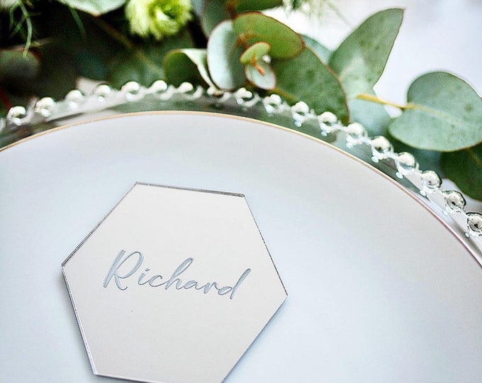 Acrylic Place Settings, Name Settings, Place Names, Hexagon Place ...