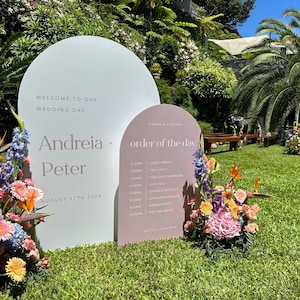 Double Arch Wedding Welcome & Order of the Day Sign, PVC Wedding ...