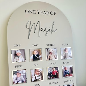 1st Birthday Photo Board, First Birthday Milestone Plaque, My First ...